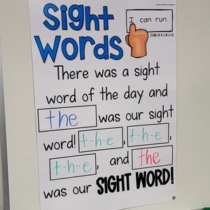 Sight Word Chant Anchor Chart [hard Good] - Etsy