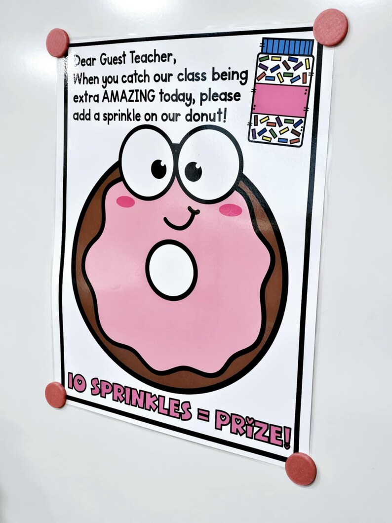 Sub Guest Teacher Incentive Chart: Donut Sprinkles [hard Good] - Option ...