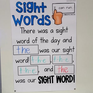 Sight Word Chant Anchor Chart [hard Good] - Etsy