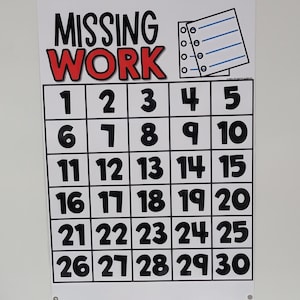 Missing Work Anchor Chart [hard Good] - Set# 1 - Etsy