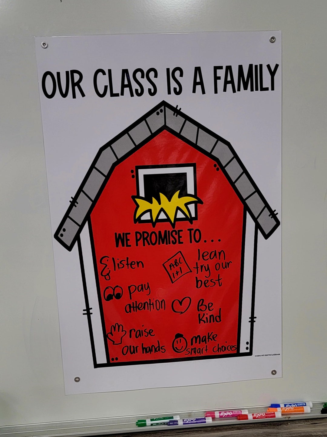 Class Rules and Expectations: We Are a Family Anchor Chart [hard Good ...