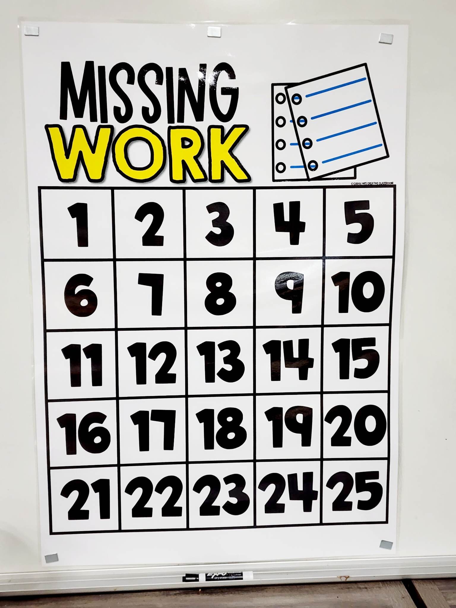 Missing Work Anchor Chart hard Good Set 3 number to 25 - Etsy