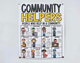 Community Helpers Anchor Chart hard Good Option 2 colored - Etsy