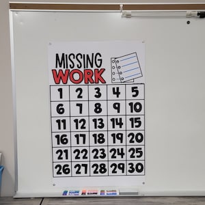 Missing Work Anchor Chart [hard Good] - Set# 1 - Etsy