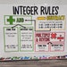 Integer Rules Anchor Chart [hard Good] - Option 1 - Etsy
