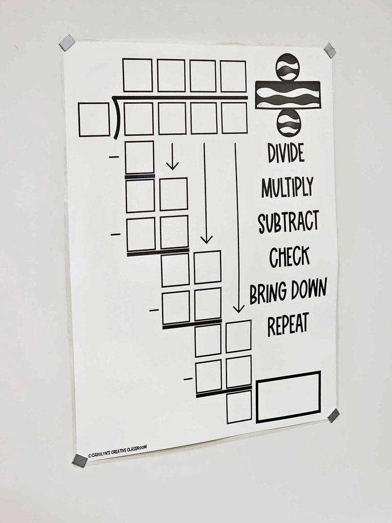 Long Division Anchor Chart hard Good Option 2 - Etsy