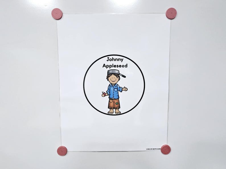Johnny Appleseed Circle Map Anchor Chart [hard Good] - Option 1 - Etsy