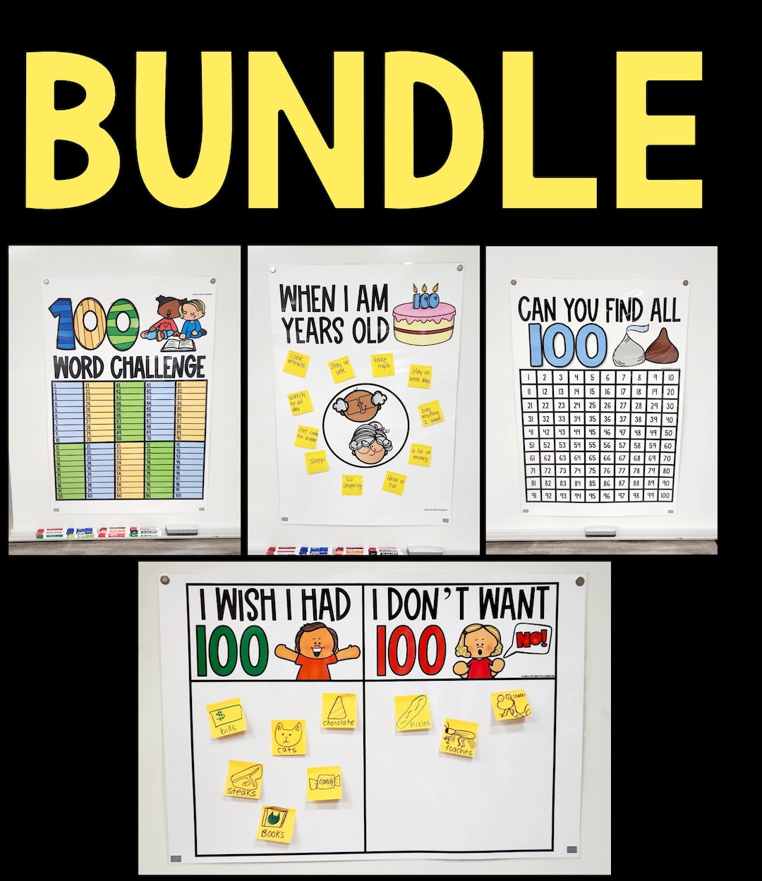 100th Day Bundle Anchor Charts [hard Good] – BUNDLE - Etsy