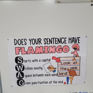 Does Your Sentence Have Flamingo Swag? Anchor Chart [hard Good] Option ...