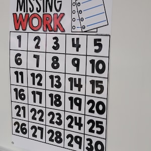 Missing Work Anchor Chart [hard Good] - Set# 1 - Etsy