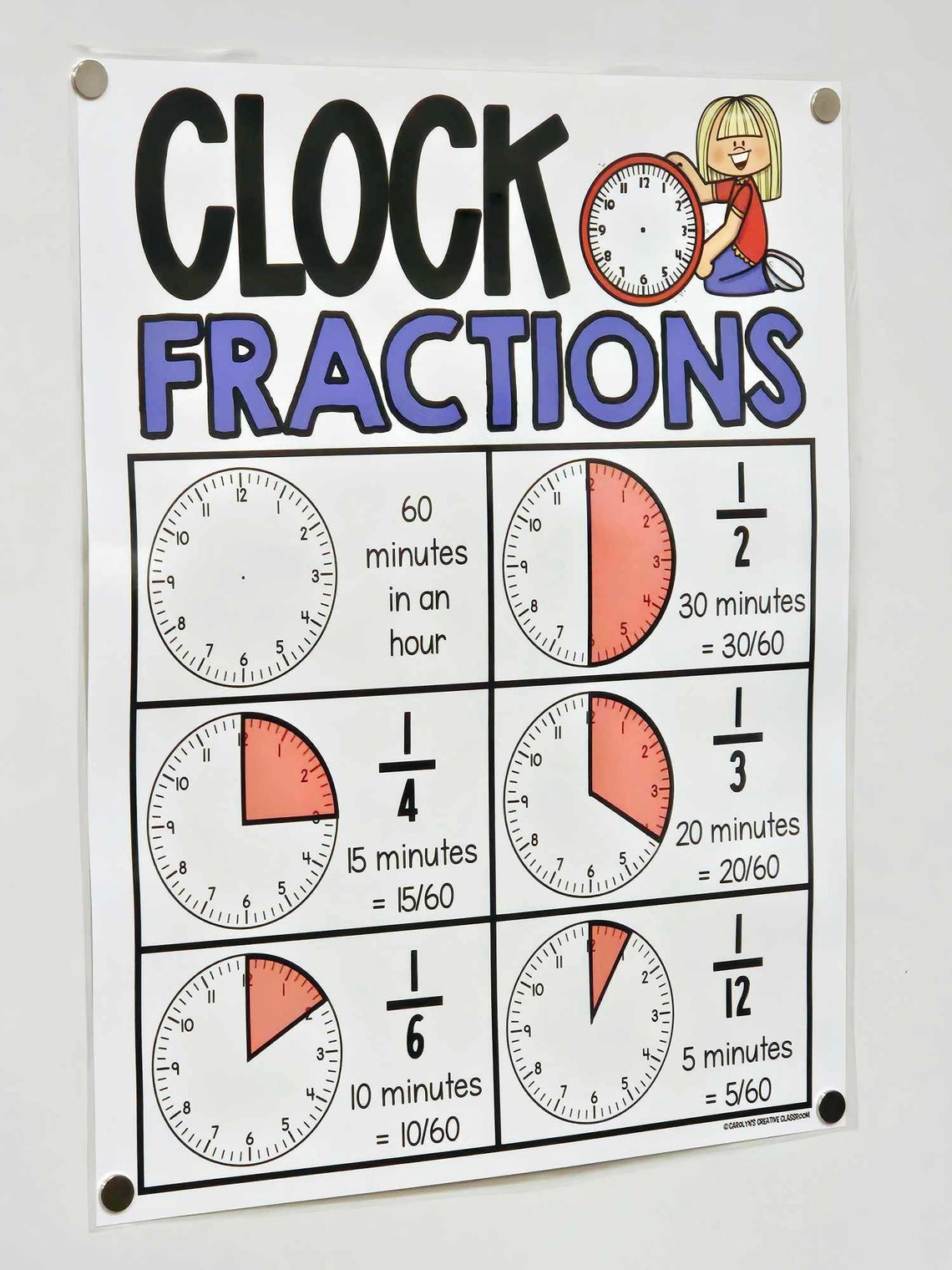 Clock Fractions Anchor Chart [hard Good] - Option #1 - Etsy