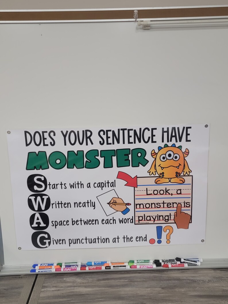 Does Your Sentence Have Monster Swag? Anchor Chart [hard Good] Option ...