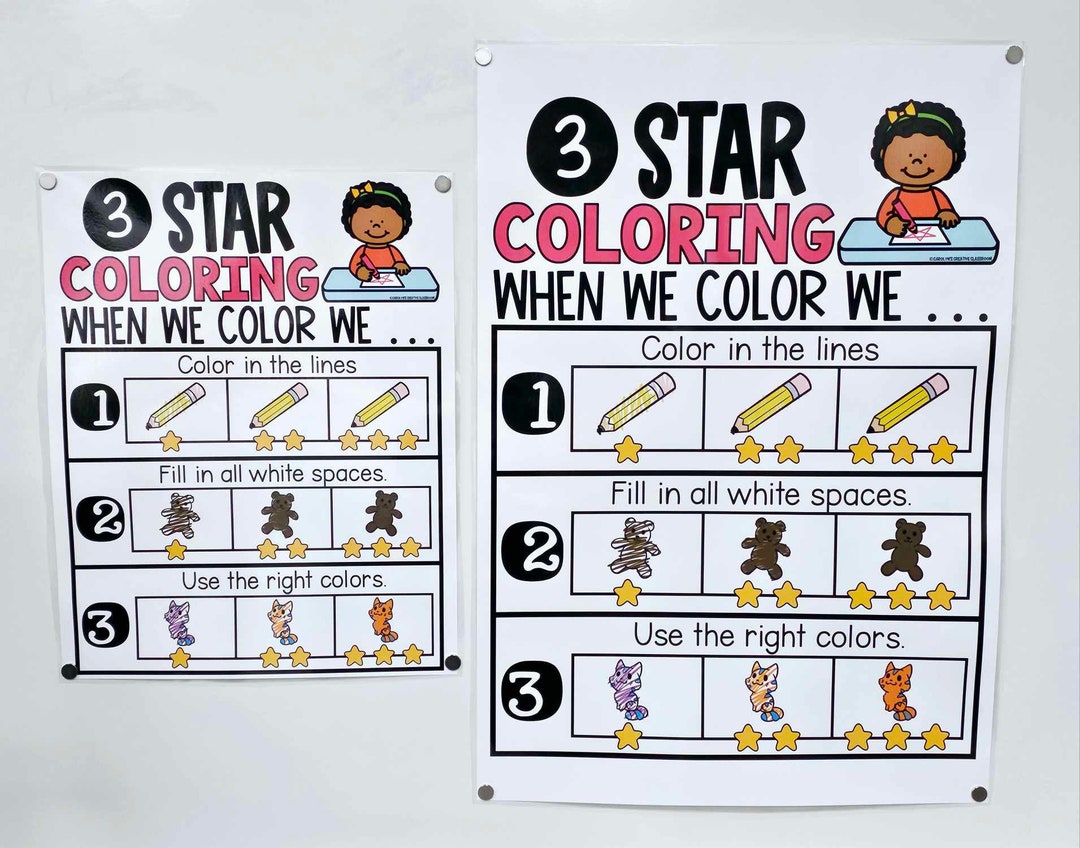 3 Star Colorings Anchor Chart [hard Good] - Option #1 - Etsy