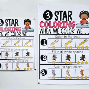 3 Star Colorings Anchor Chart [hard Good] - Option #1 - Etsy