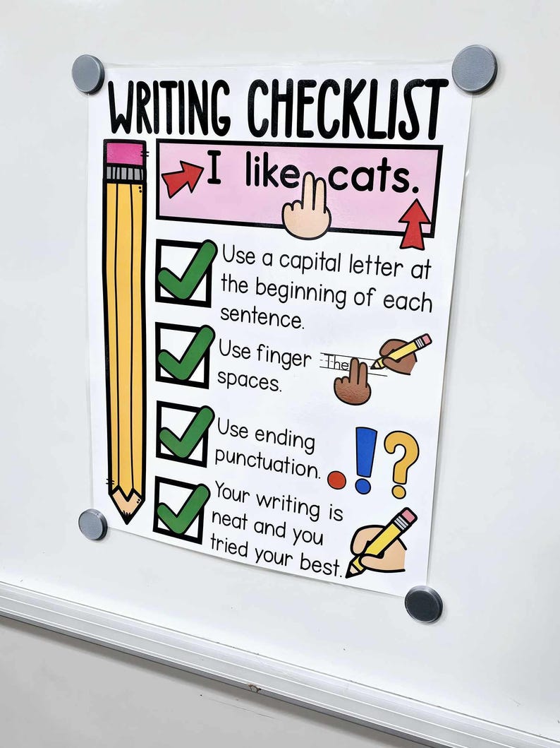 Writing Checklist Anchor Chart [hard Good] - Option #2 - Etsy