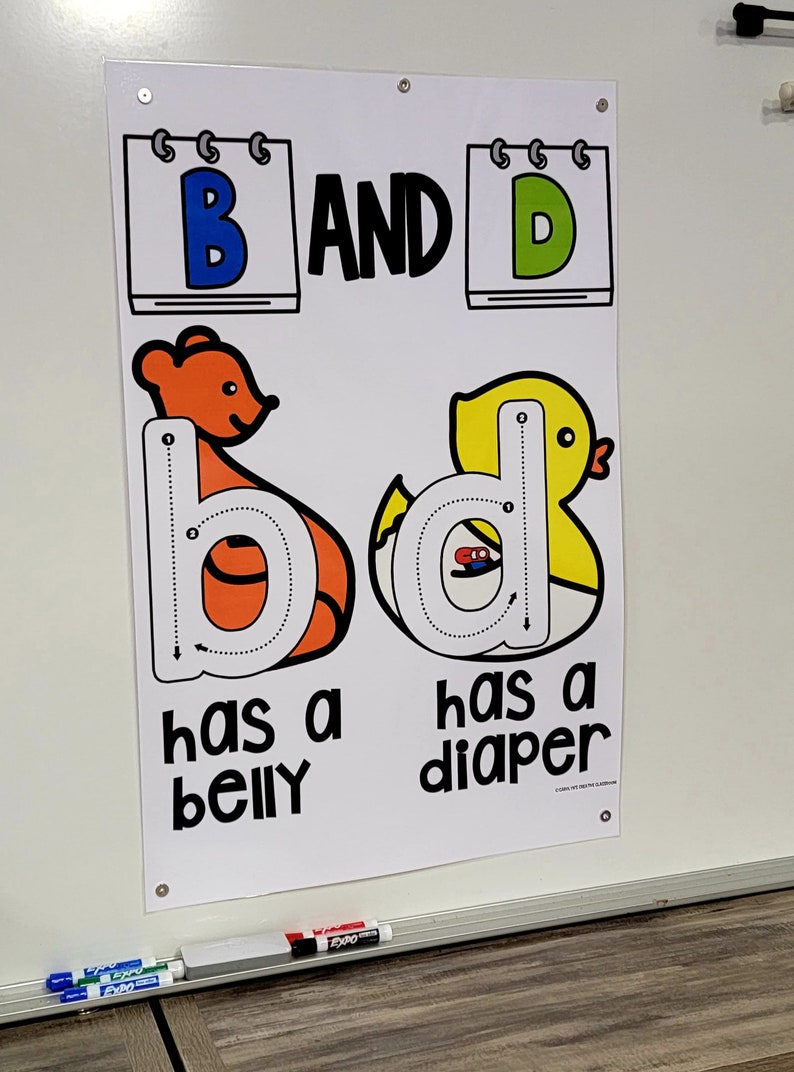 B and D Reversal Anchor Chart hard Good Option 2 - Etsy