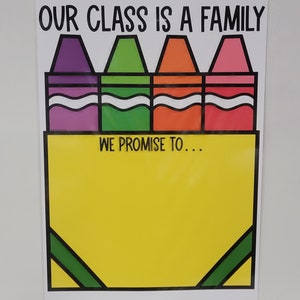 Class Rules and Expectations: We Are a Family Anchor Chart [hard Good ...