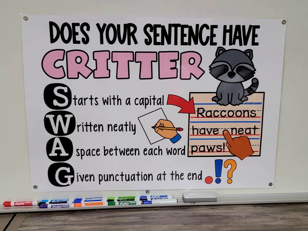 Does Your Sentence Have Critter Swag? Anchor Chart [hard Good] - Option ...