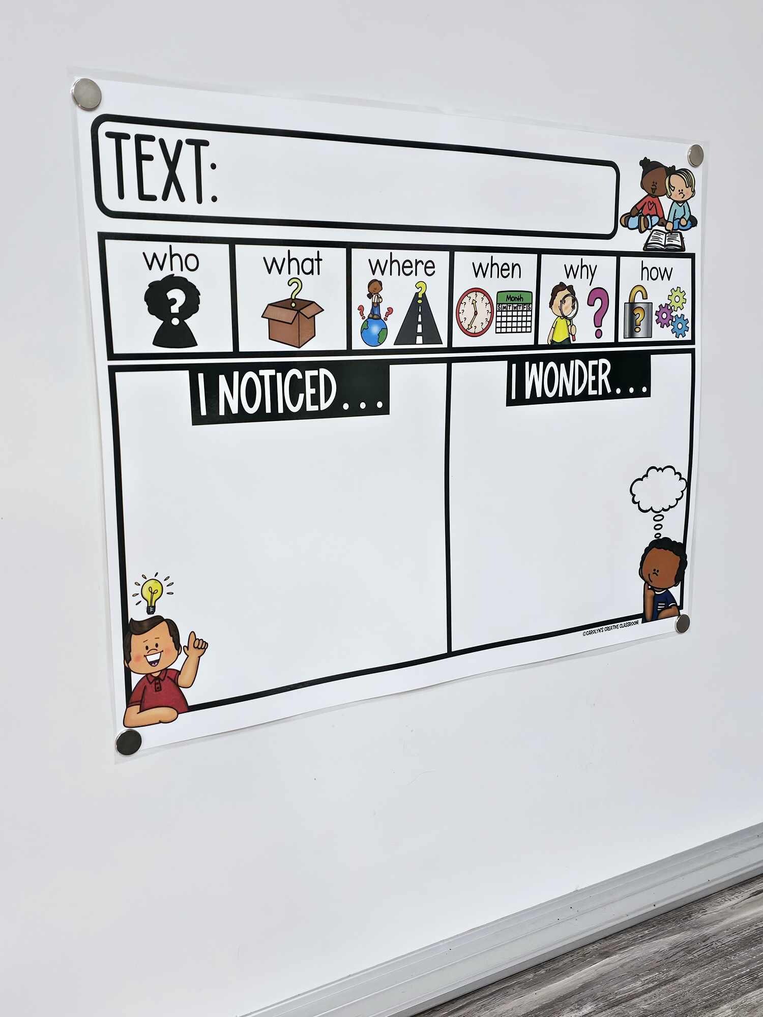 WWWWWH Comprehension Graphic Organizer Anchor Chart [hard Good ...