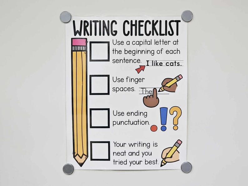 Writing Checklist Anchor Chart [hard Good] - Option #1 - Etsy