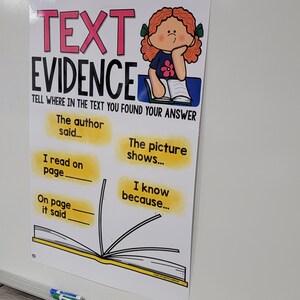 Text Evidence Anchor Chart [hard Good] - Etsy