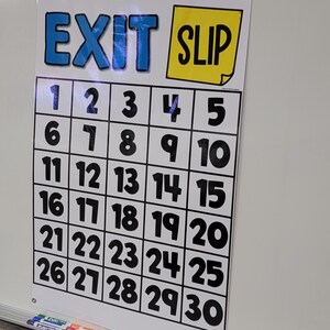 Exit Slips Anchor Chart [hard Good] - Etsy