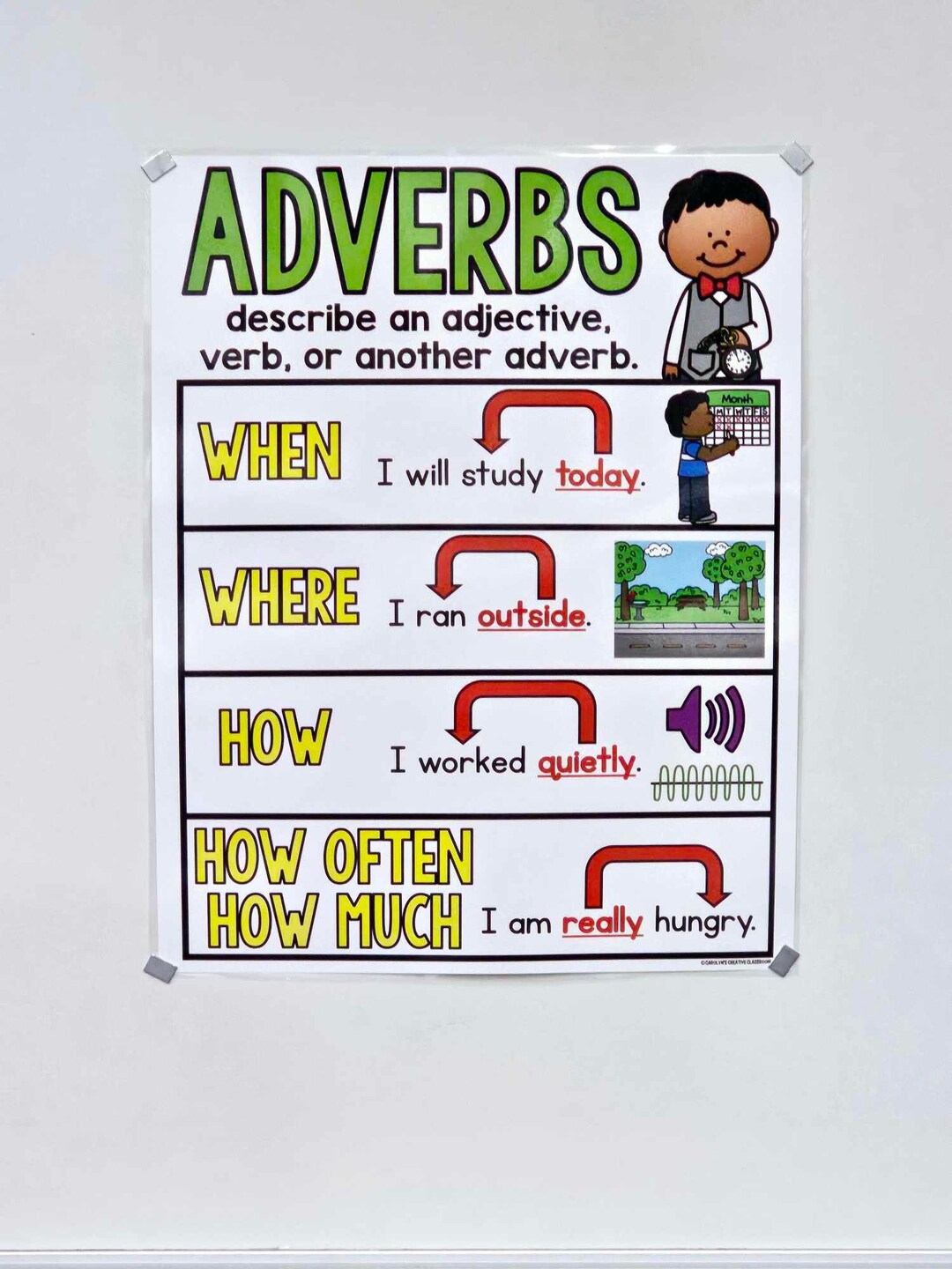 Adverbs Anchor Chart [hard Good] - Option 2 - Etsy