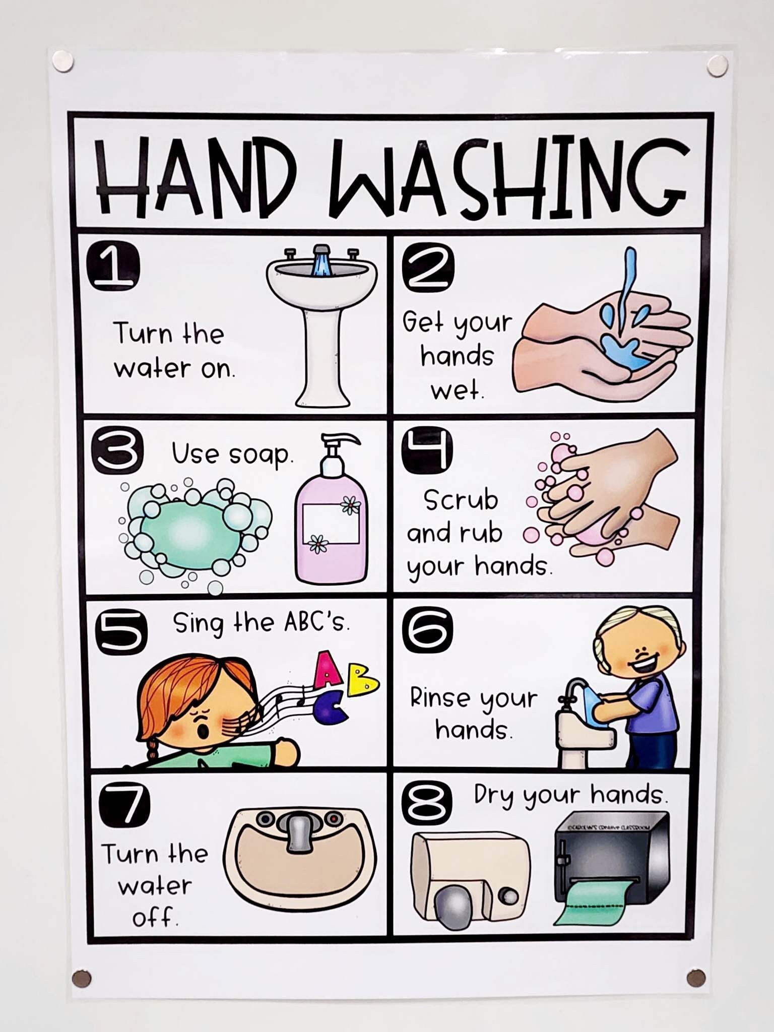 Hand Washing Anchor Chart hard Good Option 1 - Etsy