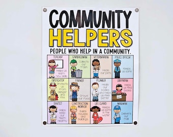 Community Helpers Anchor Chart hard Good Option 2 colored - Etsy