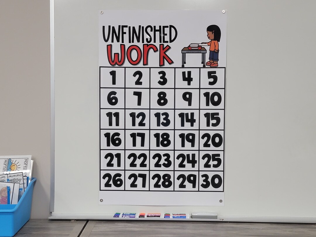 Unfinished Work Anchor Chart [hard Good] - Set# 1 - Etsy