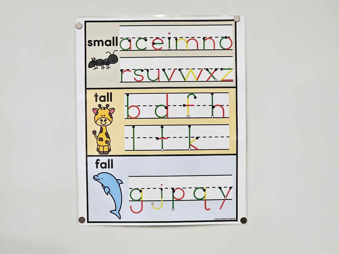 Small Tall Fall Anchor Chart [hard Good] - (DOLPHIN) Option #1 - Etsy