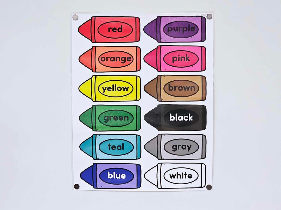 Colors Anchor Chart [hard Good] - Option #2 - Etsy