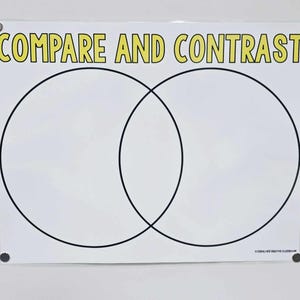 Compare and Contrast Anchor Chart [hard Good] - Option #2 With Lines - Etsy