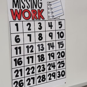 Missing Work Anchor Chart [hard Good] - Set# 1 - Etsy