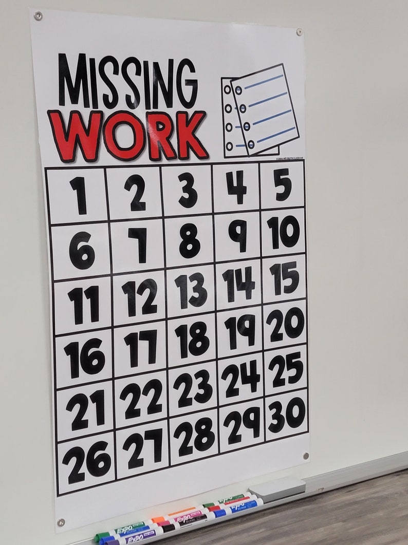 Missing Work Anchor Chart [hard Good] - Set# 1 - Etsy