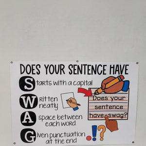 Does Your Sentence Have Swag? Anchor Chart [hard Good] (no Logo or ...