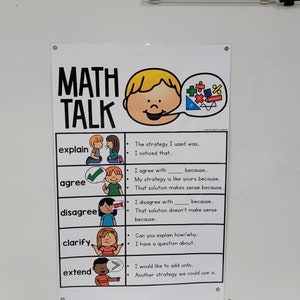 Math Talk Anchor Chart [hard Good] - Option #1 - Etsy