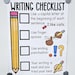 Writing Checklist Anchor Chart [hard Good] - Option #1 - Etsy