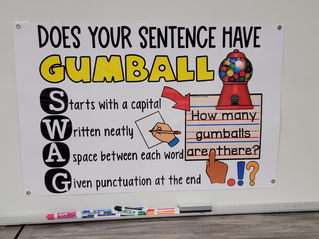 Does Your Sentence Have Gumball Swag Anchor Chart hard Good Option 1 - Etsy