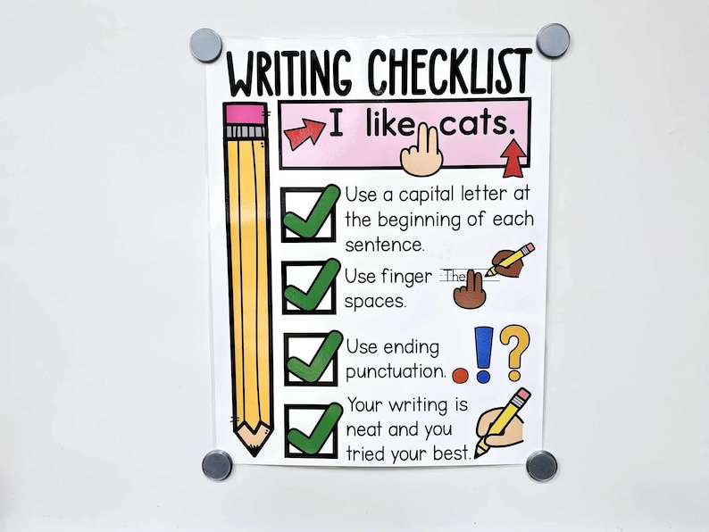Writing Checklist Anchor Chart [hard Good] - Option #2 - Etsy