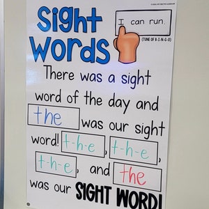 Sight Word Chant Anchor Chart [hard Good] - Etsy