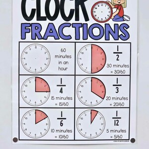 Clock Fractions Anchor Chart [hard Good] - Option #1 - Etsy