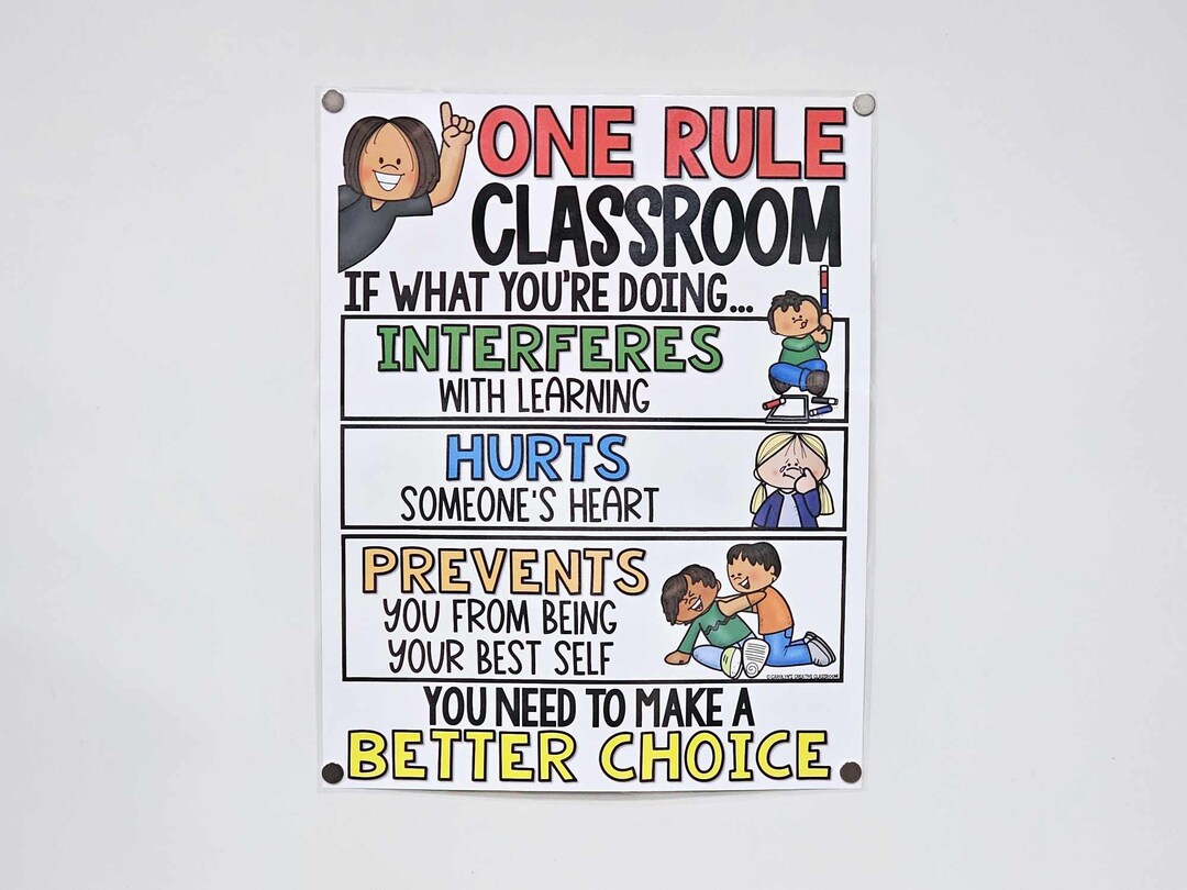 One Rule Classroom Anchor Chart [hard Good] - Option #1 - Etsy