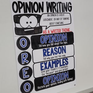 Opinion Persuasive Writing OREO Anchor Chart [hard Good] - Etsy