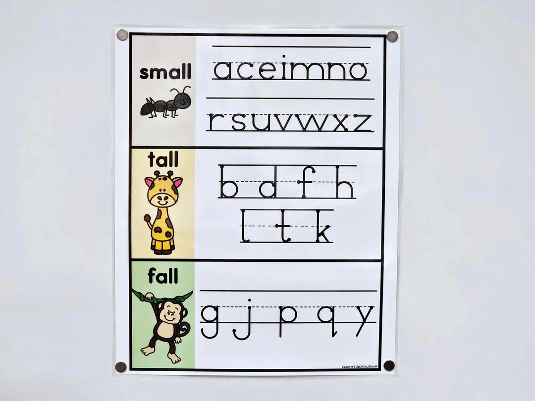 Small Tall Fall Anchor Chart [hard Good] - (MONKEY) Option #4 - Etsy