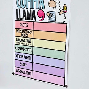 Comma Llama Anchor Chart hard Good Option 2 - Etsy