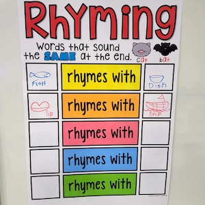 Rhyming Anchor Chart [hard Good] - Etsy