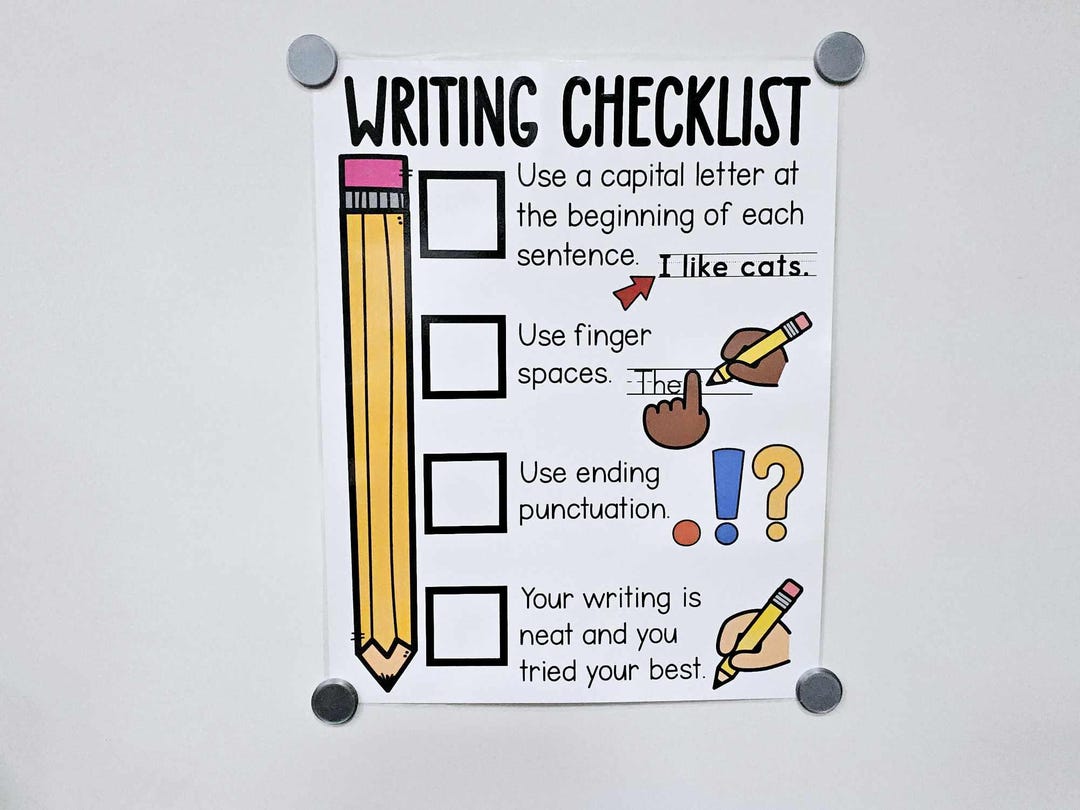 Writing Checklist Anchor Chart [hard Good] - Option #1 - Etsy