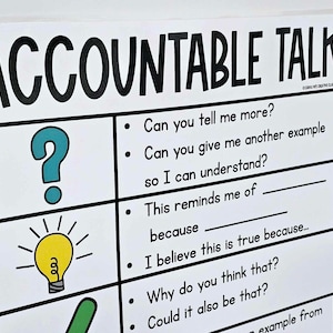Accountable Talk Sentence Starters Anchor Chart [hard Good] - Option 3 ...
