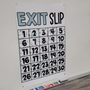 Exit Slips Anchor Chart [hard Good] - Option 4 Eucalyptus - Etsy